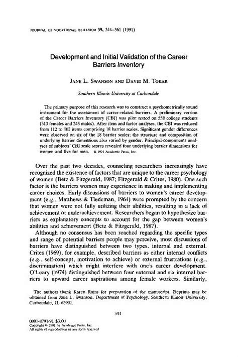 (PDF) Development and initial validation of the Career Barriers Inventory - DOKUMEN.TIPS