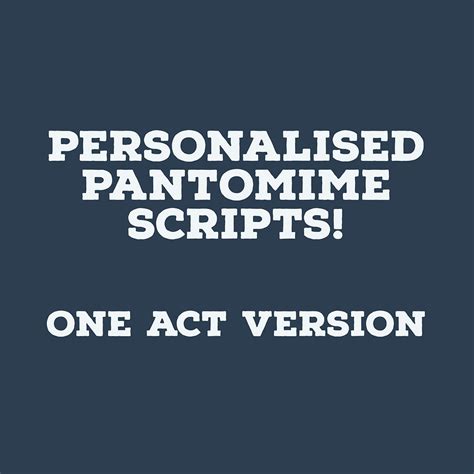 Personalised Pantomime Scripts Pps