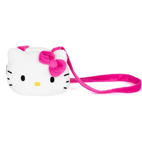 Hello Kitty 860754 8 In Hello Kitty Big Bow Plush Crossbody Bag Pink