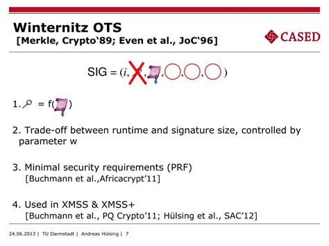 Ppt W Ots Shorter Signatures For Hash Based Signature Schemes