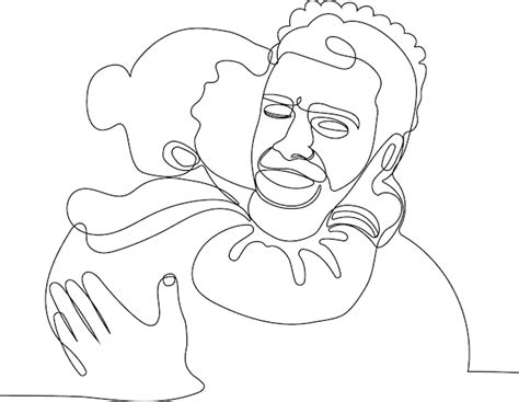 Premium Vector A Drawing Of A Man And Woman Hugging