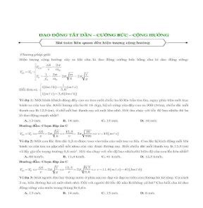 Ăn chắc 9 Vật lý Chủ đề 4 dao động tắt dần cưỡng bức cộng hưởng