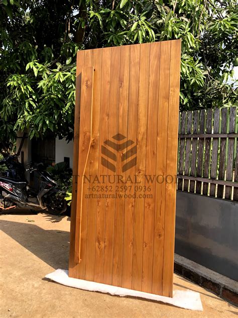 Pintu Minimalis Kayu Trembesi Art Natural Wood
