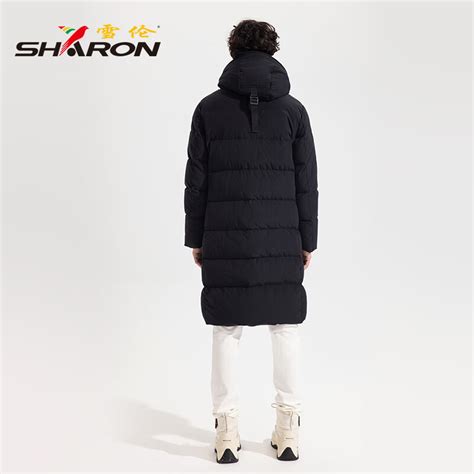 雪伦2023年新款长款鹅绒羽绒服男宽松加厚连帽秋冬休闲外套 13901盖亚蓝 M16588a虎窝购