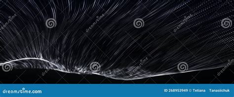 Abstract Digital Background Dynamic Wave Of Glowing Particles Data Flow Information Concept