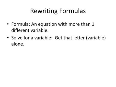 PPT Rewriting Formulas PowerPoint Presentation Free Download ID 2567645