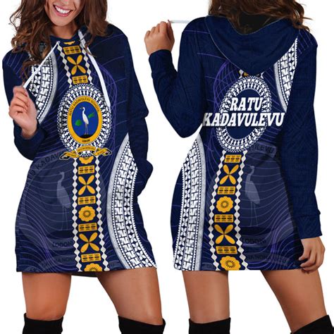 Fiji Ratu Kadavulevu School Hoodie Dress Tapa And Polynesian Tribal