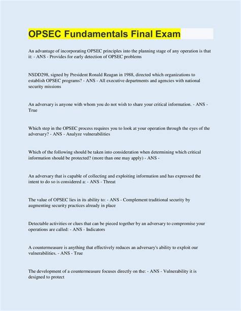 Opsec Fundamentals Final Exam Exam Custom Writing Fundamental