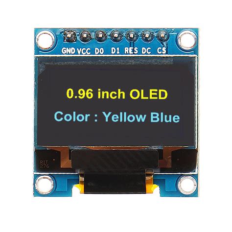 7pin 096 Inch Oled Display Yellow Blue 12864 Ssd1306 Spi Iic Serial Lcd Screen Module For Arduino