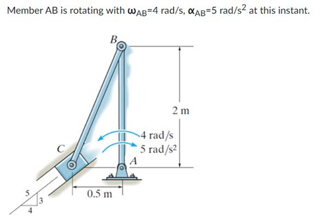 Solved Member Ab Is Rotating With Ab Rads Ab Rads At Chegg