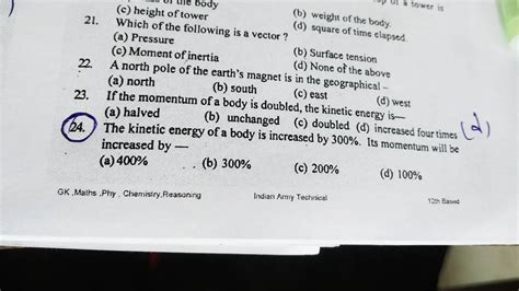 If The Momentum Of A Body Is Doubled The Kinetic Energy Is Filo