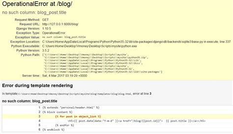 Python No Such Column Blogposttitle Stack Overflow