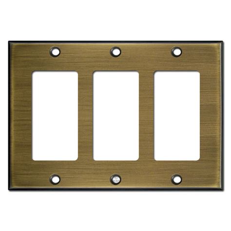 3 Decora Rocker Gfi Switch Plates Antique Brass