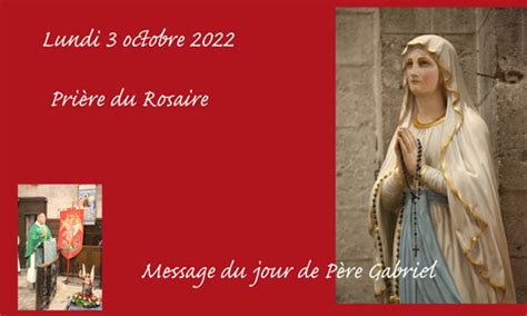 Message Du Jour De Père Gabriel 2 Octobre 2022 Secteur Paroissial