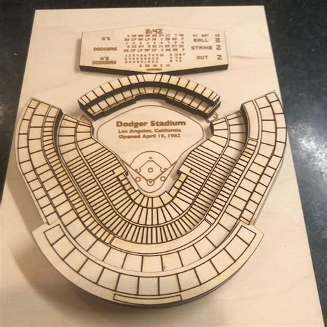 Laser Cut 3d Dodger Stadium Etsy