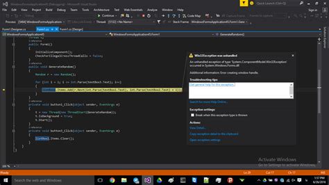 C Error While Closing Form That Is Running A Background Thread