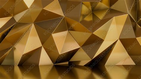 Gold 3d Angular Shaped Wall Futuristic Architectural Background