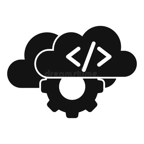 Cloud Gear Support Icon Simple Vector Mobile Server App Stock Vector