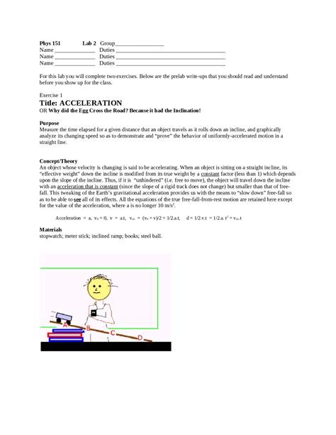 Acceleration Applied Physics Lab 2 Phys 151 Docsity