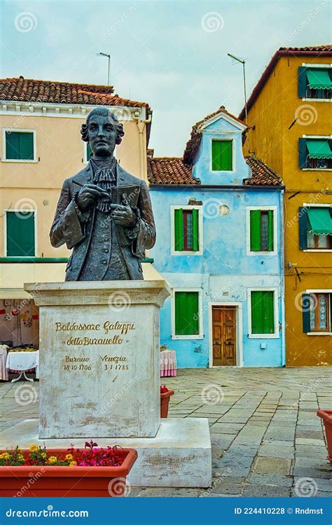 Baldassare Galuppi Memorial Statue In The Burano Island Venice