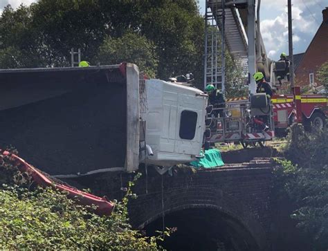 Lorry Hits Railway Bridge And Destroys Wall Bbc News