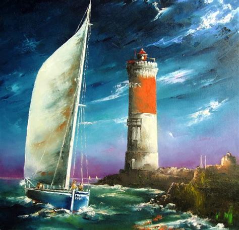 Peinture Phare Des Pieres Noires Peinture Mer Peinture Art De La Photographie