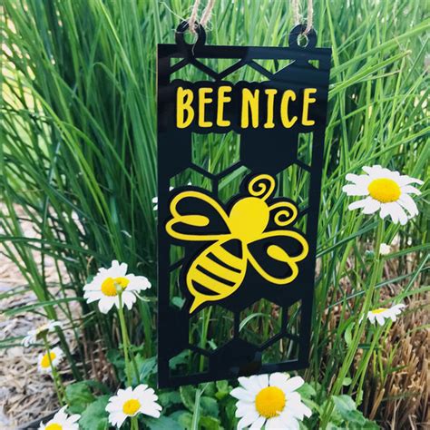Bee Nice Garden Flag Spring Garden Flag Glowforge Shop