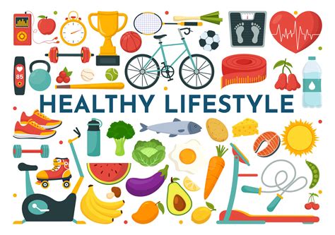Healthy Lifestyle Vector Illustration With Organic Vegetables Or Fruit