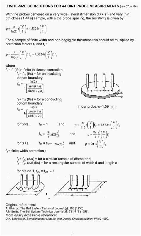 Finite Size Corrections For 4 Point Probe Measurements
