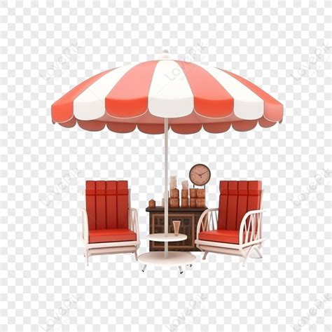 커피 테이블 우산 소파 의자가 있는 3d 상점 매장 카페 격리된 여름 여행 3d 렌더링 그림 Png 일러스트 무료 다운로드 Lovepik