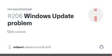 Windows Update Problem · Issue 206 · Henryppsimplewall · Github