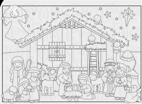 Pin By Teri Green On Color Sheets Winter Nativity Coloring Pages Digital Clip Art Set