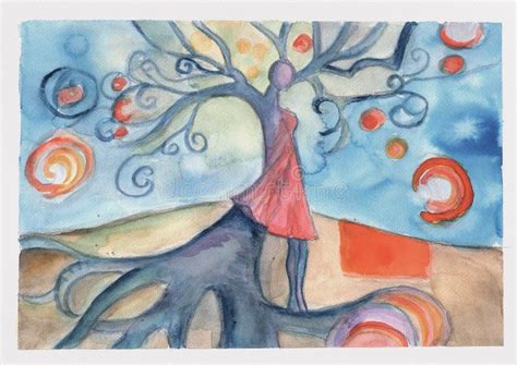 A Woman Seamlessly Transforms Into A Tree Symbolizing The Deep