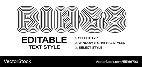 Layered Outline Text Effect Royalty Free Vector Image