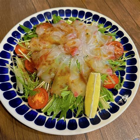 真鯛のカルパッチョサラダ By うまいあれ 【クックパッド】 簡単おいしいみんなのレシピが395万品