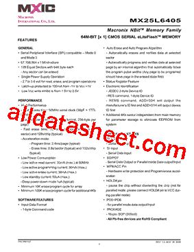 MX25L6405 Datasheet PDF Macronix International
