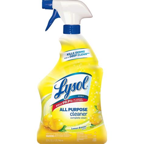 Lysol Lemon All Purpose Cleaner Spray Fl Oz Quart Lemon Breeze Scent Each Yellow