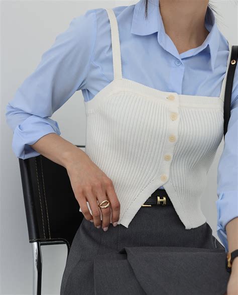 에센셜 텐션 라인 슬림핏 카라 셔츠 4color