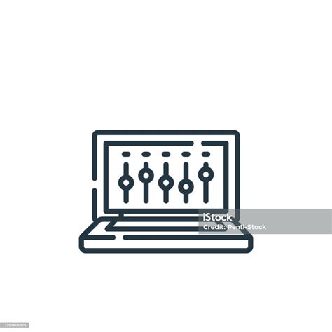 랩톱 벡터 아이콘입니다 노트북 편집 가능한 스트로크 웹 및 모바일 앱 로고 인쇄 매체에 사용하기 위한 랩톱 선형 기호입니다 얇은 선 그림 벡터 격리 된 윤곽선 도면입니다 0