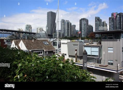 Floating Homes And Downtown Of Vancouver British Columbia Canada