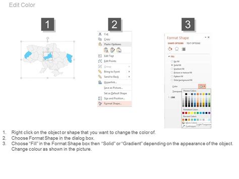 Map With Specific Areas Highlighted For Target Powerpoint Slides