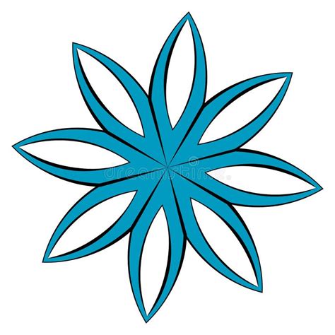 radiating mandala circular geometric motif icon shape stock vector