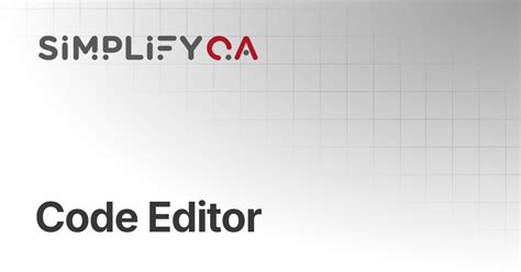 Code Editor Simplifyqa Help Doc