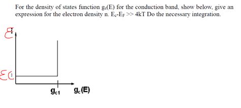Solved For The Density Of States Function Gc E For The Chegg