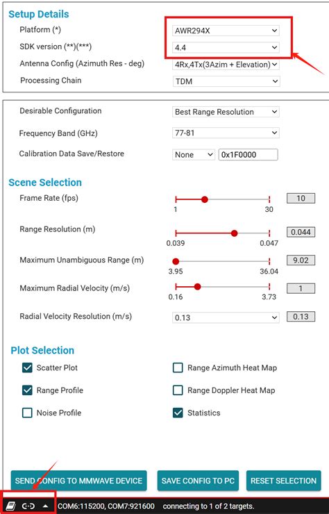 awr2944evm awr2944evm在uniflash加载程序成功后连接mmwave demo visualizer失败 传感器