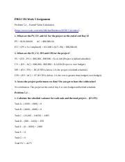 Proj Week Earned Value Assignment Docx Proj Week