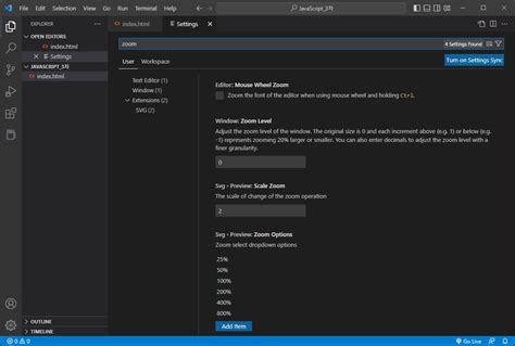 Vscode 코드 글자 확대 Ctrl Mouse Wheel 줌 세팅하기