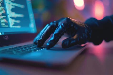 premium photo cybercrime depicted by hand through laptop