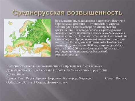 Среднерусская возвышенность на карте россии контурная карта
