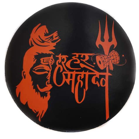 Spidy Moto Lord Har Har Mahadev Ji Round Sticker For Car And Bike